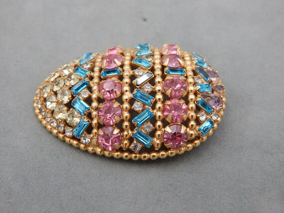 NAPIER Rhinestone Encrusted Easter Egg Pin Brooch - 1… - Gem