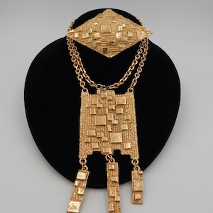 NAPIER Brutalist Necklace & Brooch Pin - Francis Fujio Era 1970s - Etsy