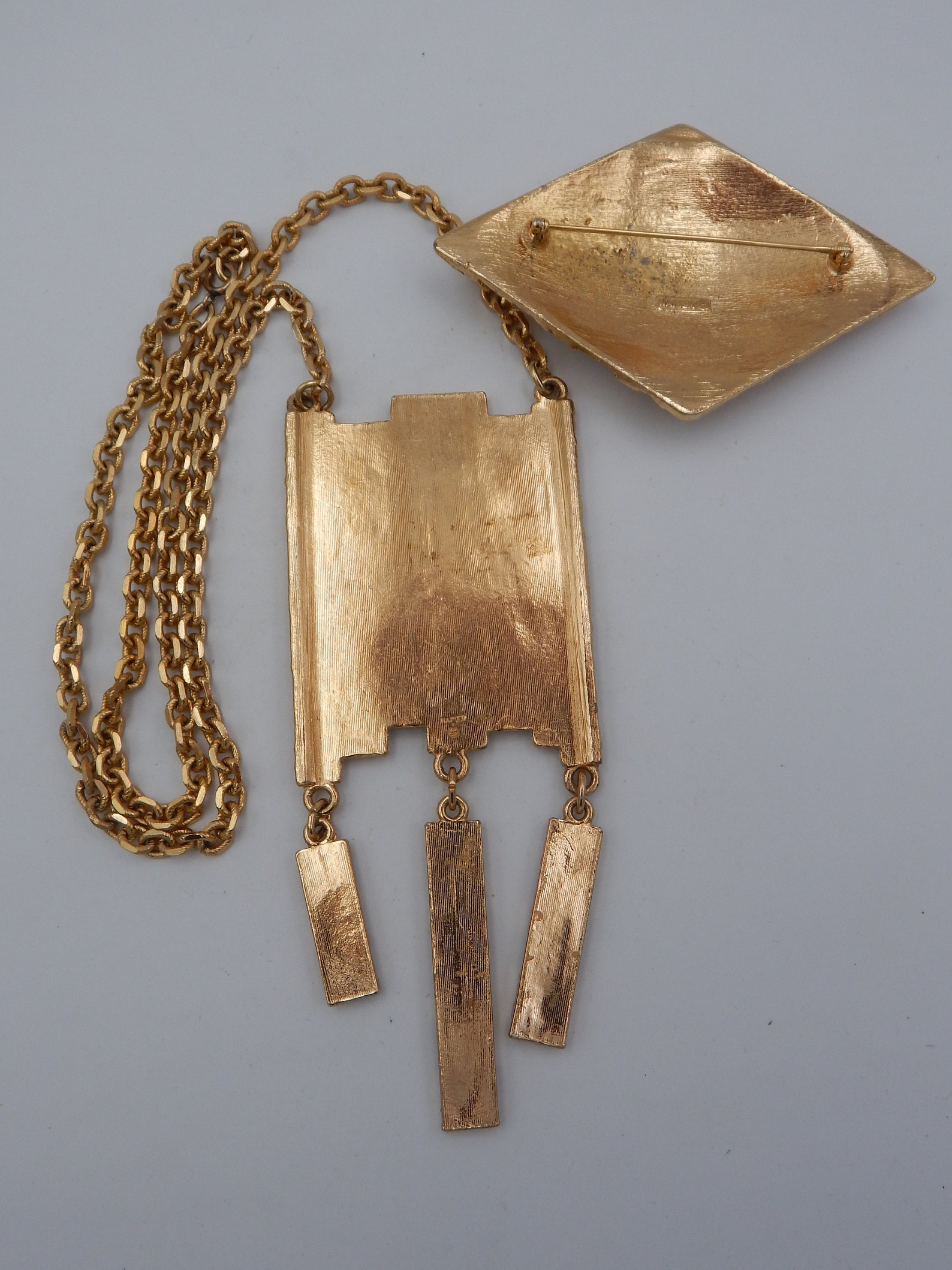 NAPIER Brutalist Necklace & Brooch Pin - Francis Fujio Era 1970s - Etsy