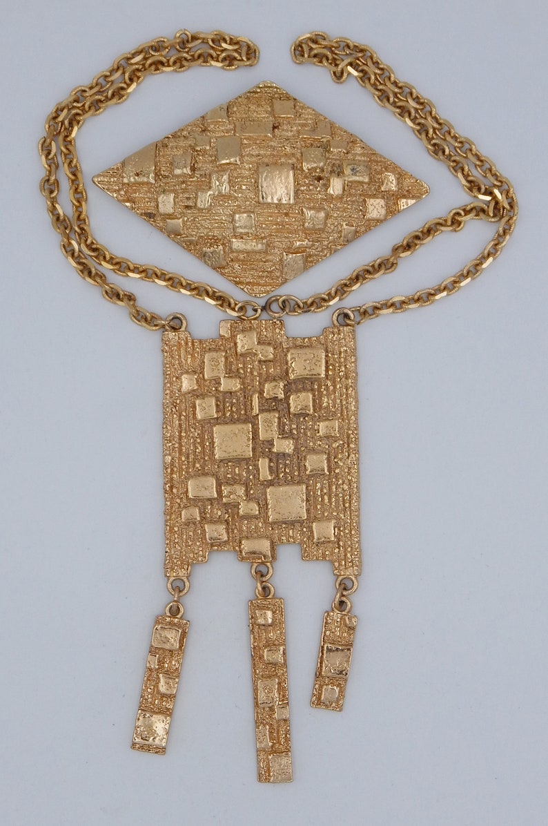 NAPIER Brutalist Necklace & Brooch Pin - Francis Fujio Era 1970s - Etsy