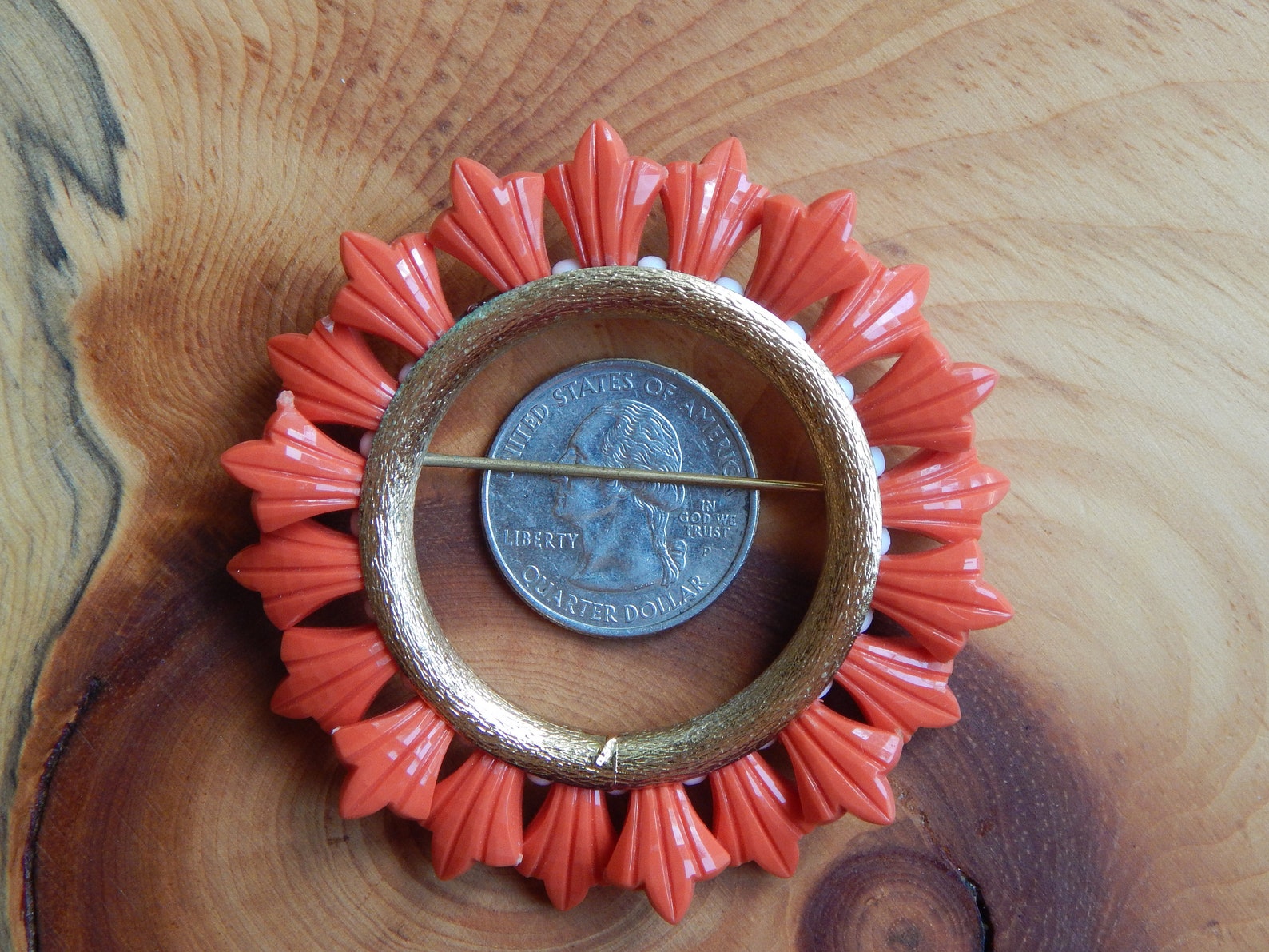 NAPIER Orange Flower Pin 1960 Mod - Etsy