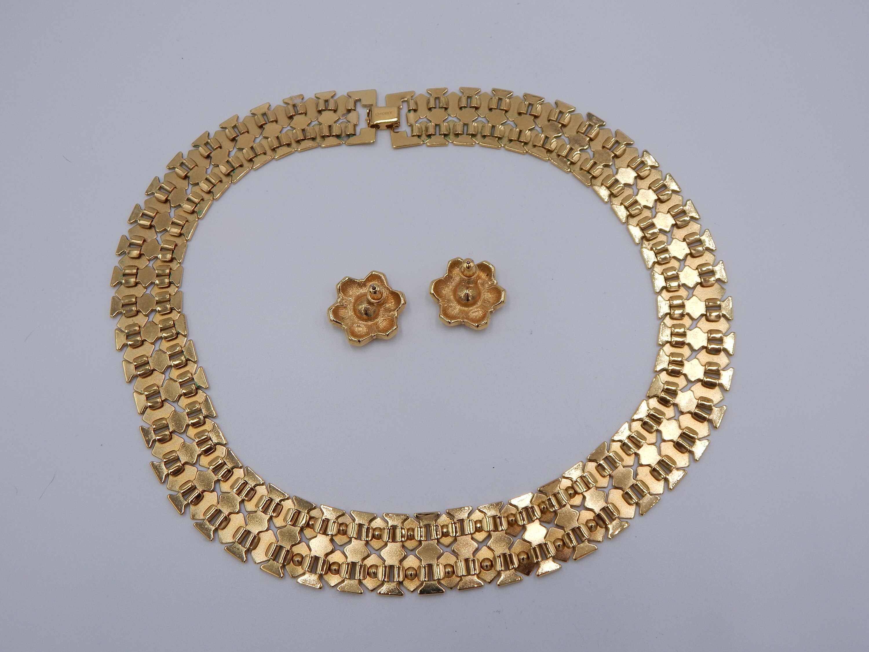 MONET Honeycomb Rhinestone Collar Statement Necklace & Earrings - Etsy