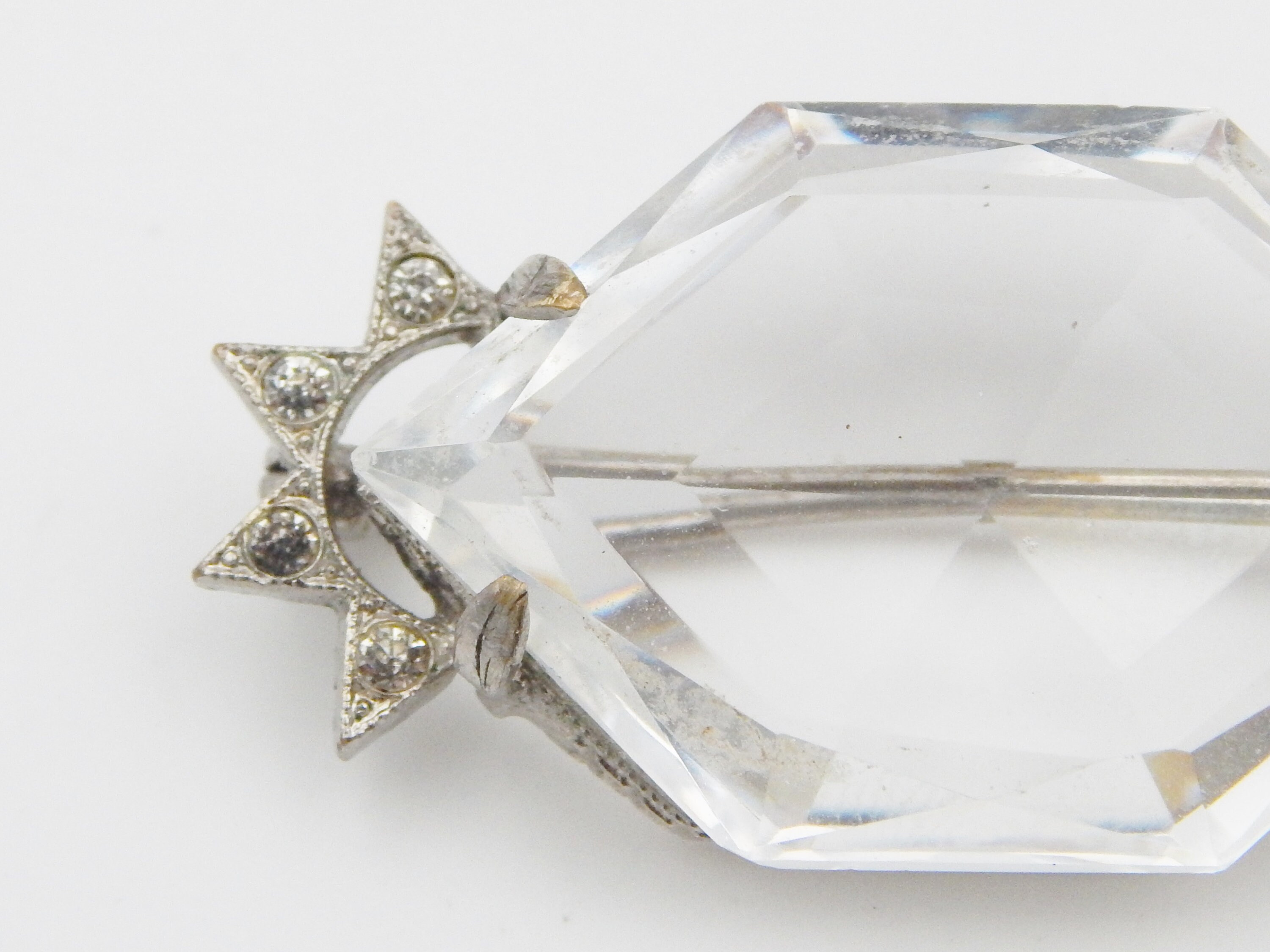 ART DECO Sterling Crystal Marcasite Pin Enchanting - Etsy