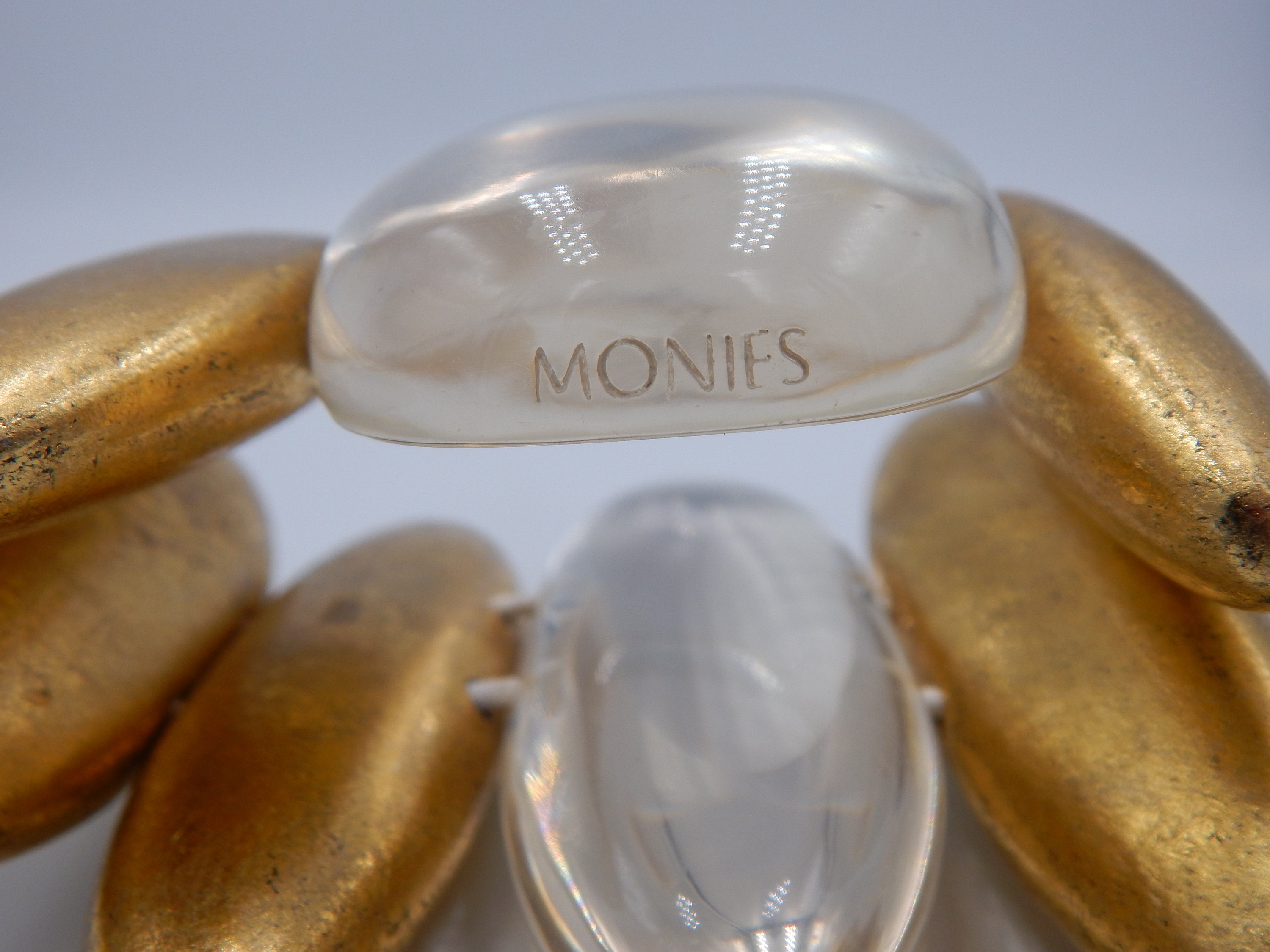 MONIES Gerda Lynggaard Lucite Gold Bracelet Statement Drama - Etsy