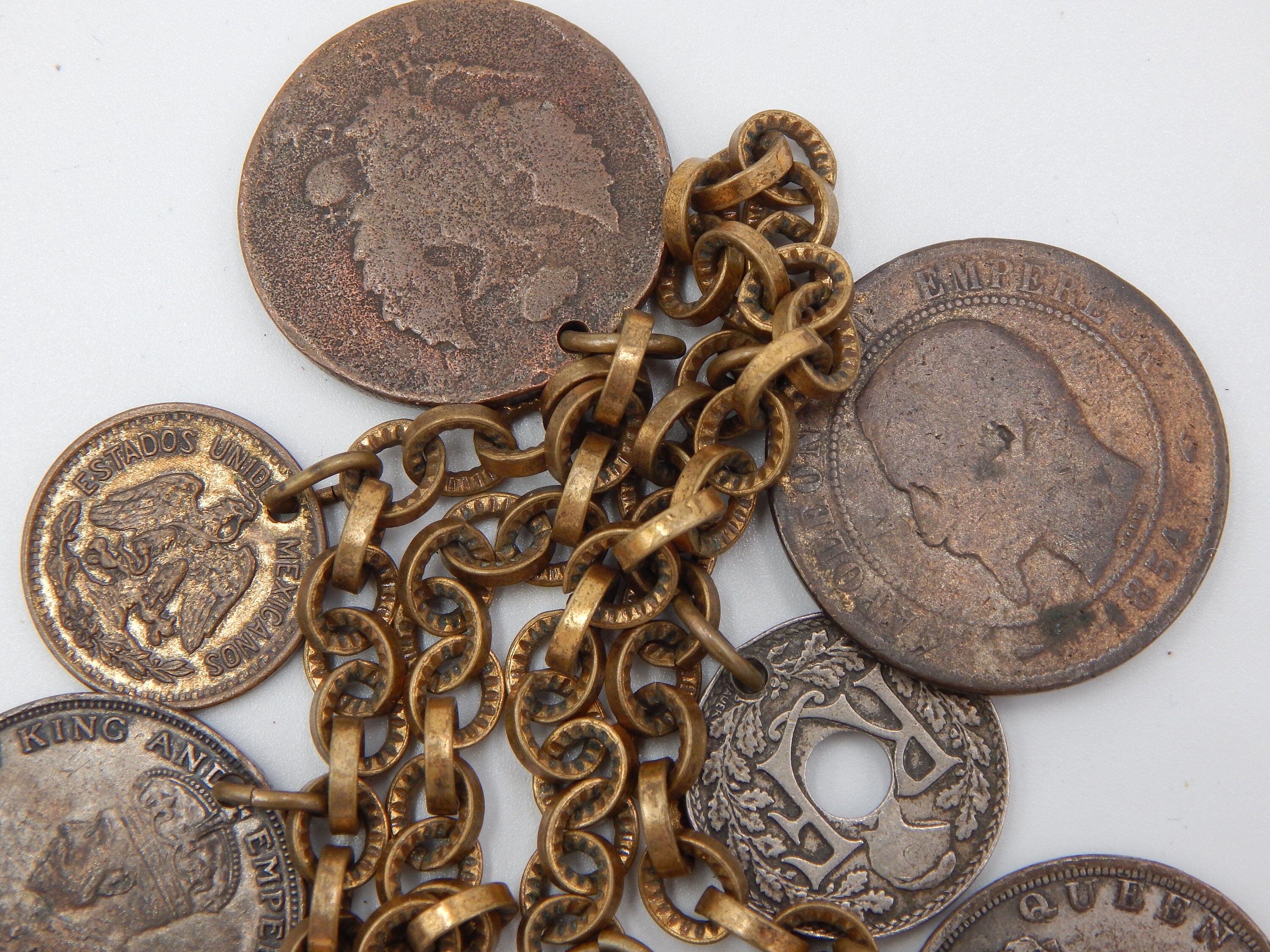MONET JEWELERS Foreign Coin Charm Necklace Unique - Etsy