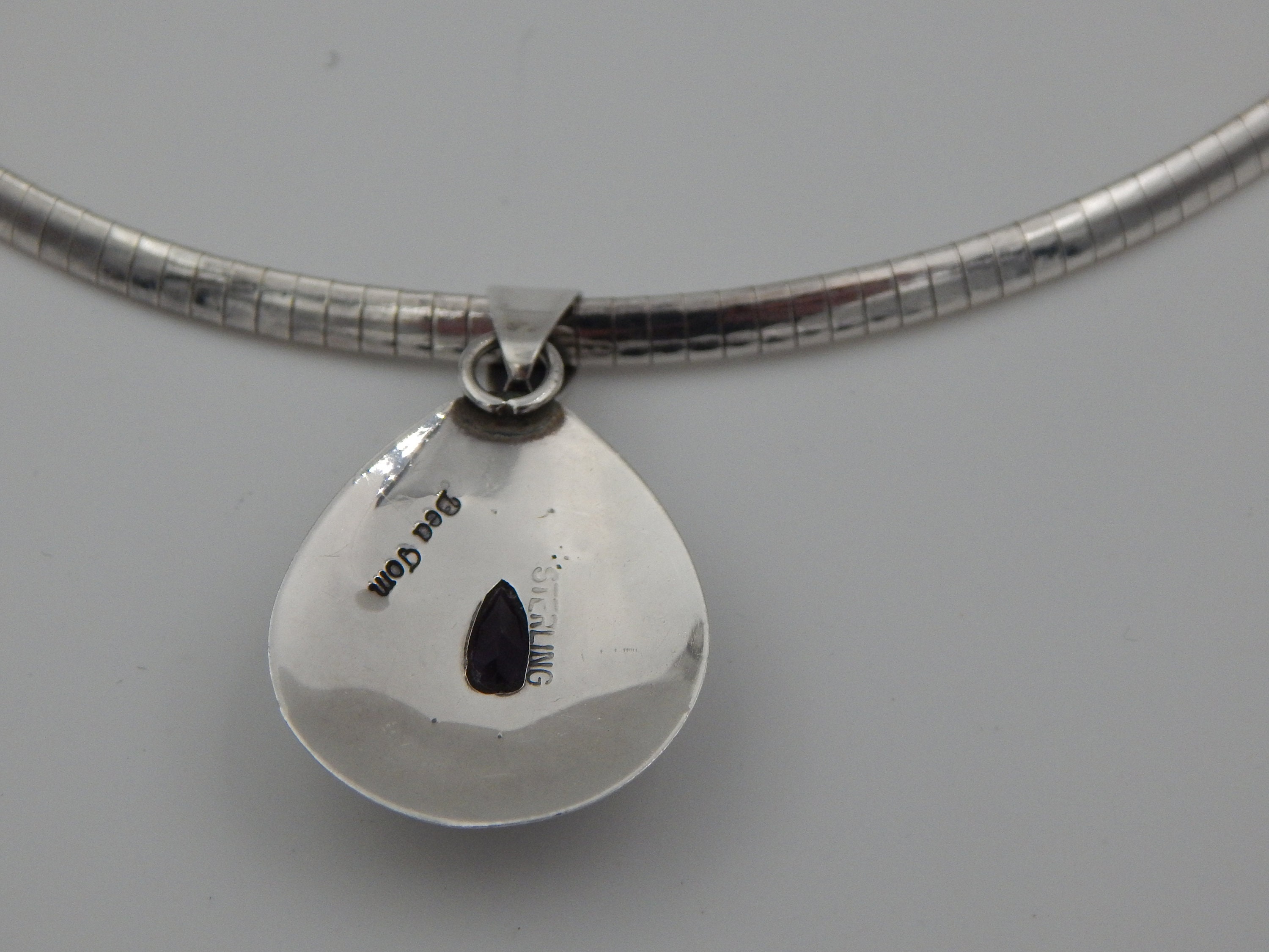 BEA TOM Amethyst Sterling Silver Pendant Necklace Stunning | Etsy