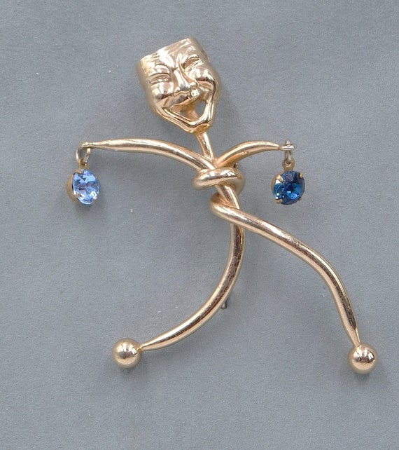 NAPIER Figural Thespian Man Pin Brooch - Marvelous Gem - Gem