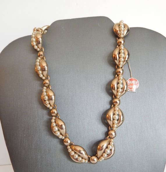 NAPIER Pearl Gold Wash Necklace - Original Hang Tag 1… - Gem