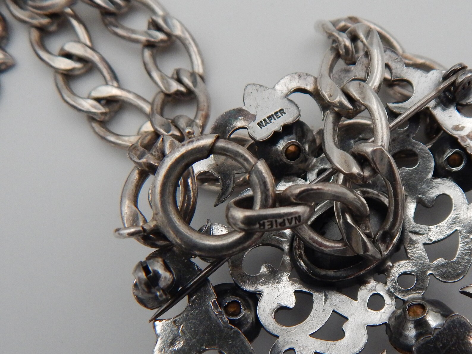 NAPIER Purple Silver Filigree Pendant Necklace & Pin - 1950s - Etsy