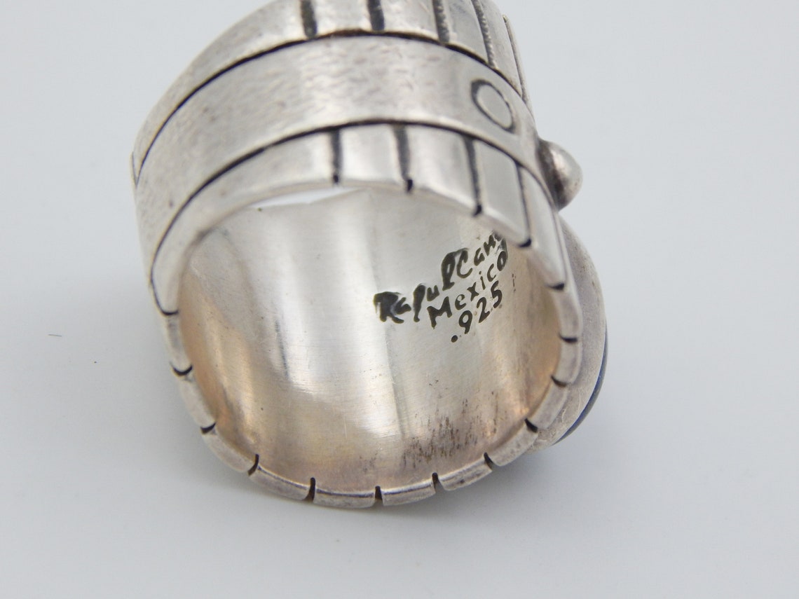 RAPUL CANO Blue Lapis 925 Ring Mexico Beauty | Etsy