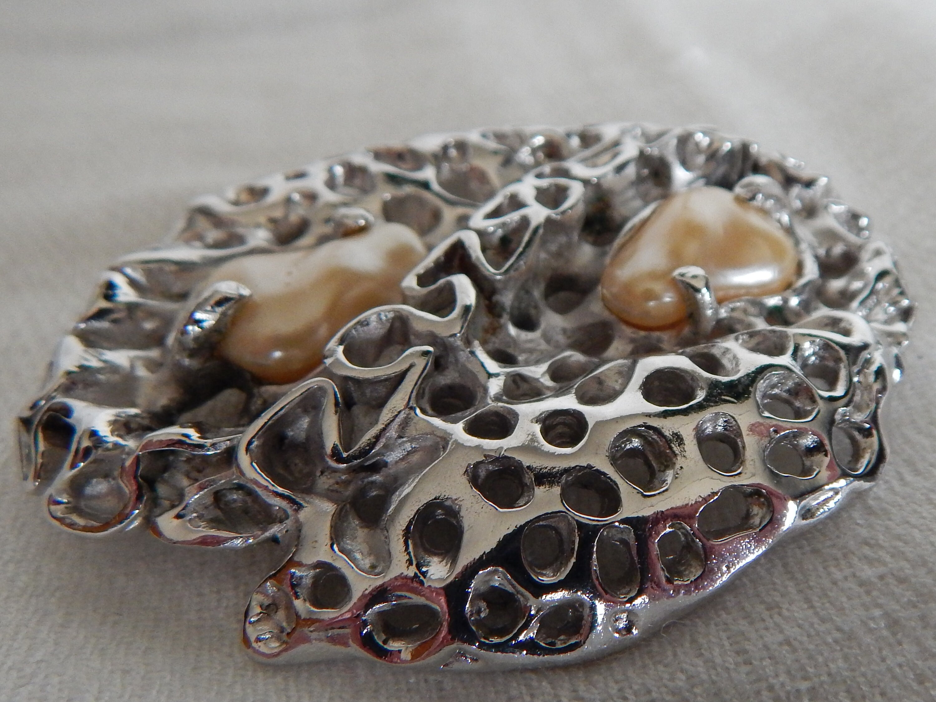 TRIFARI Jonathan Bailey Pearl Pin Brutalist Style - Etsy