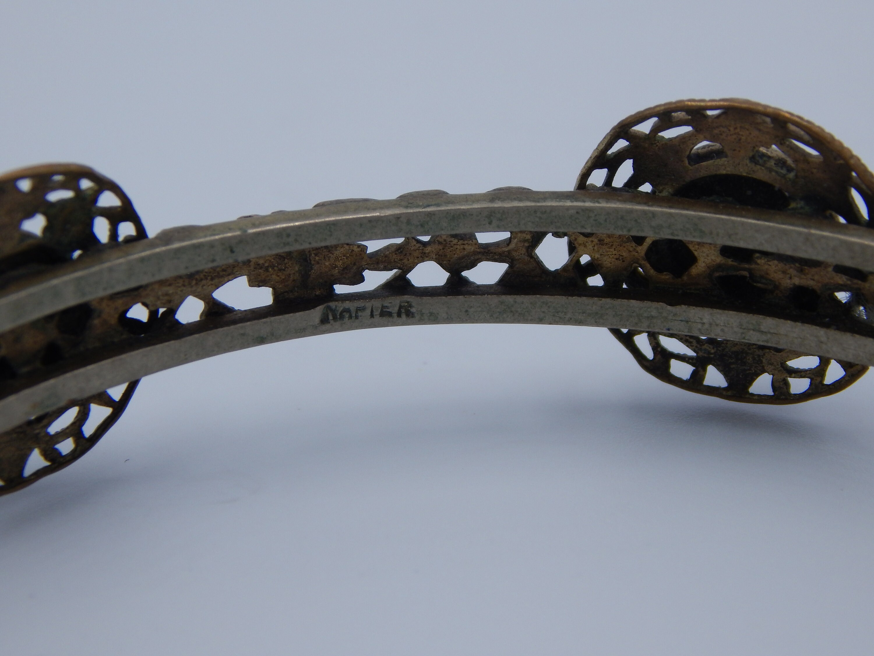 NAPIER French Filigree Art Deco Faux Turquoise Bangle Bracelet - Early ...