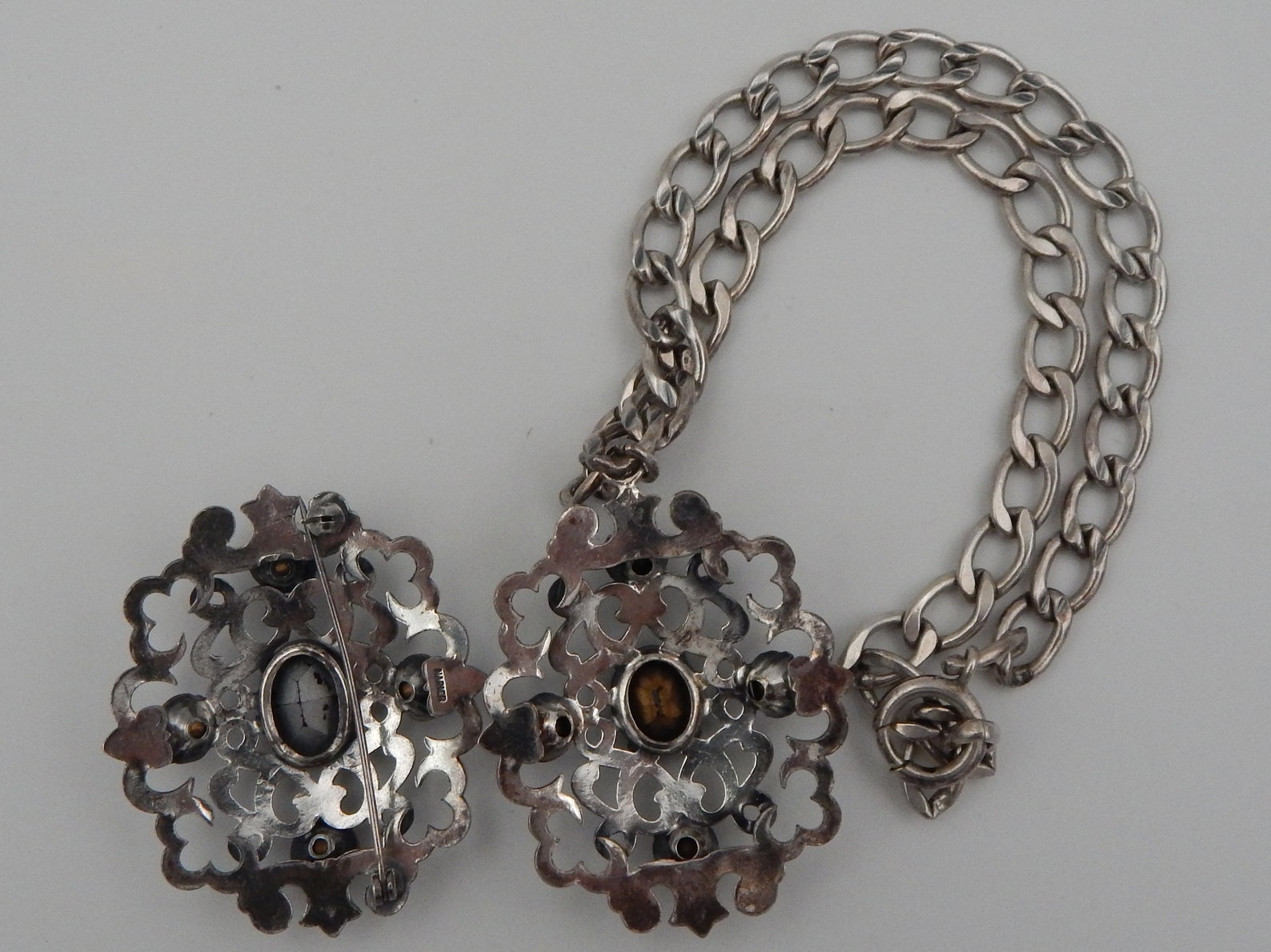 NAPIER Purple Silver Filigree Pendant Necklace & Pin - 1950s - Etsy