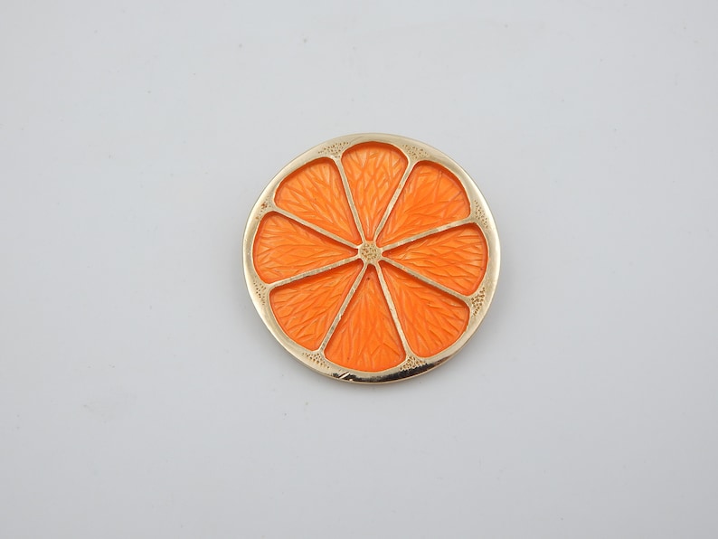 NAPIER Orange Fruit Slice Pin Brooch 1960 Book Piece - Etsy