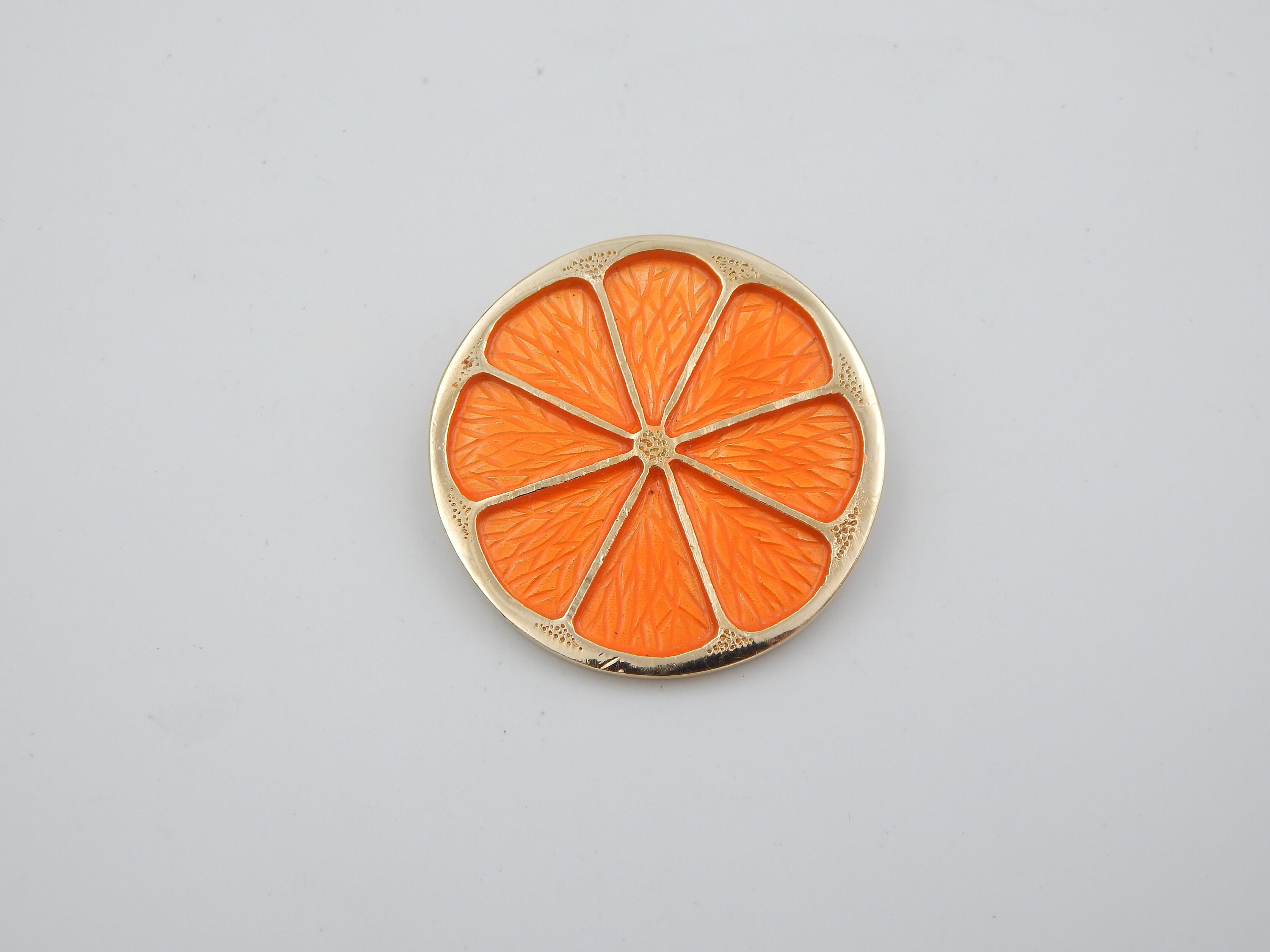 NAPIER Orange Fruit Slice Pin Brooch 1960 Book Piece - Etsy