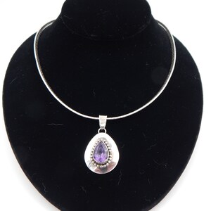 BEA TOM Amethyst Sterling Silver Pendant Necklace - Stunning - Etsy