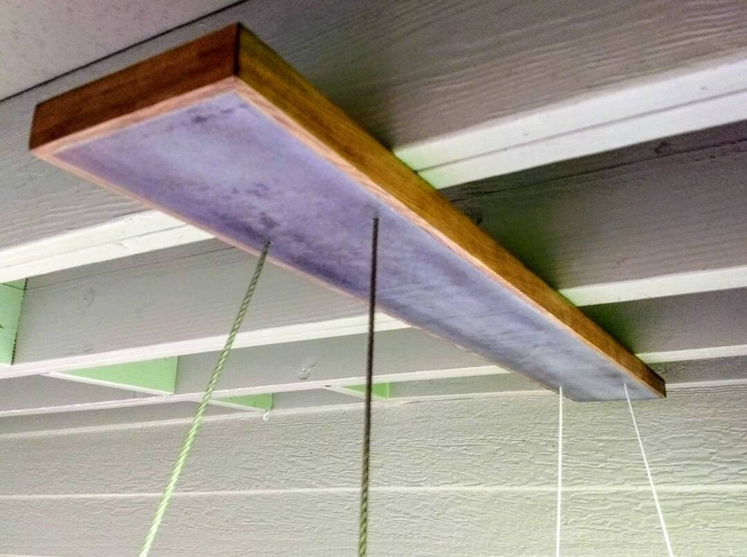 Live Edge Wood Slab Light Fixture Chandelier With Industrial Plate ...