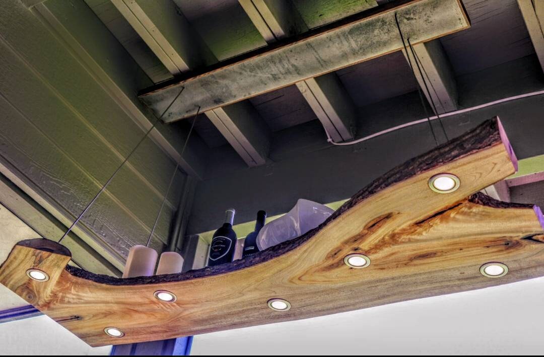 Live Edge Wood Slab Light Fixture Chandelier With Industrial Plate ...