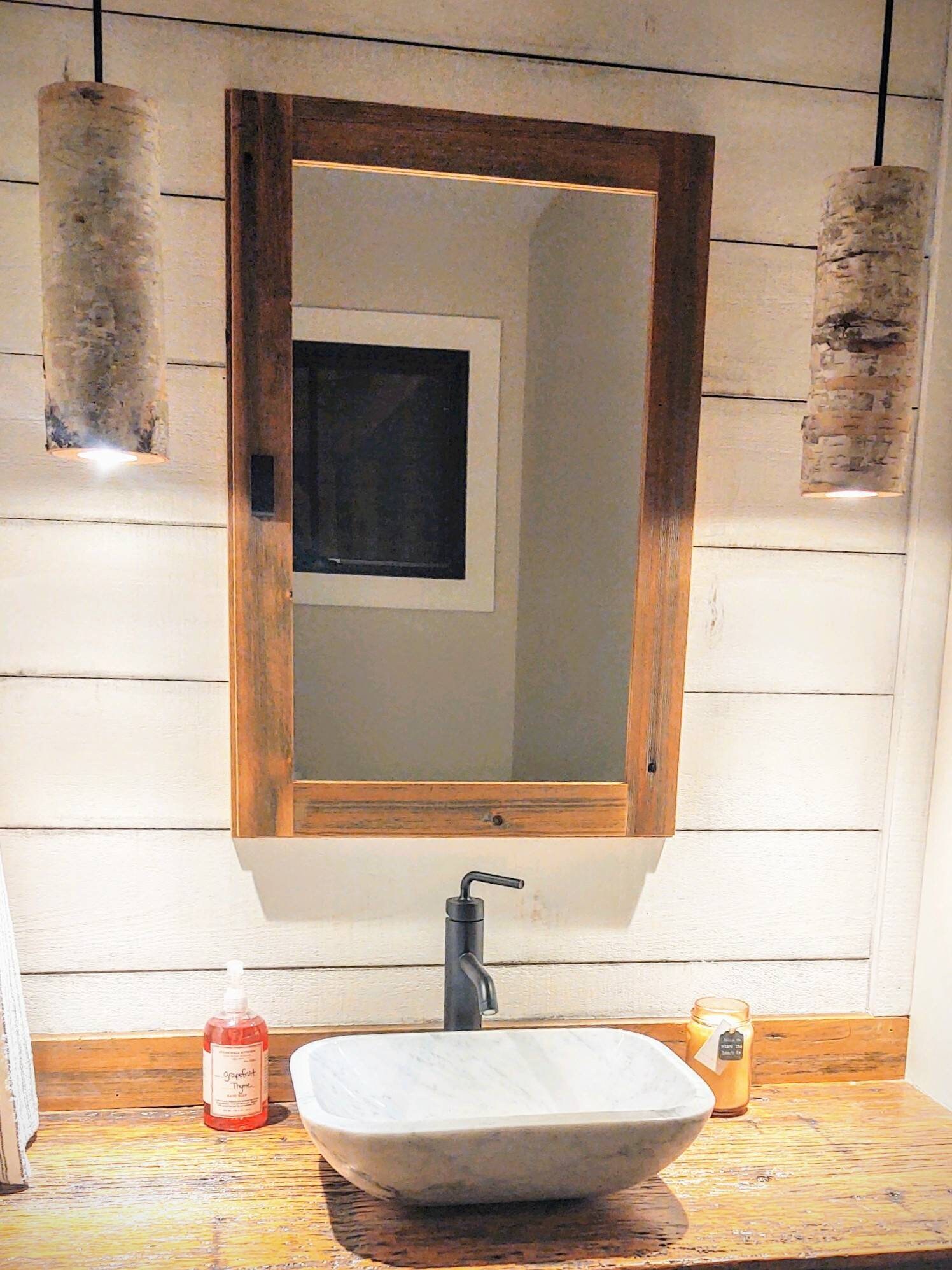 Rustic Modern Birch Pendant & Reclaimed Timber Light Fixture Chandelier ...