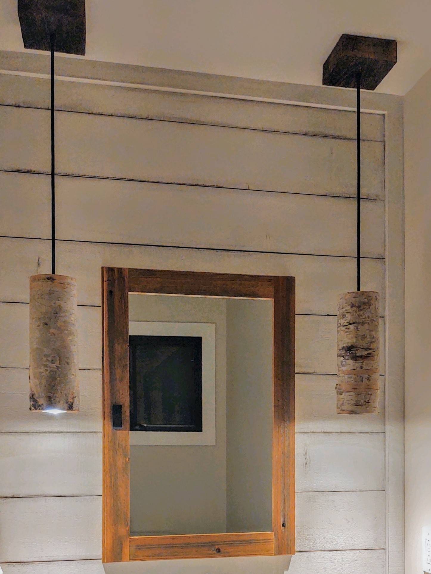 Rustic Modern Birch Pendant & Reclaimed Timber Light Fixture Chandelier ...