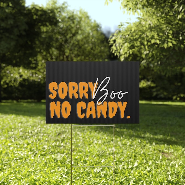 No Candy Halloween Sign - Etsy