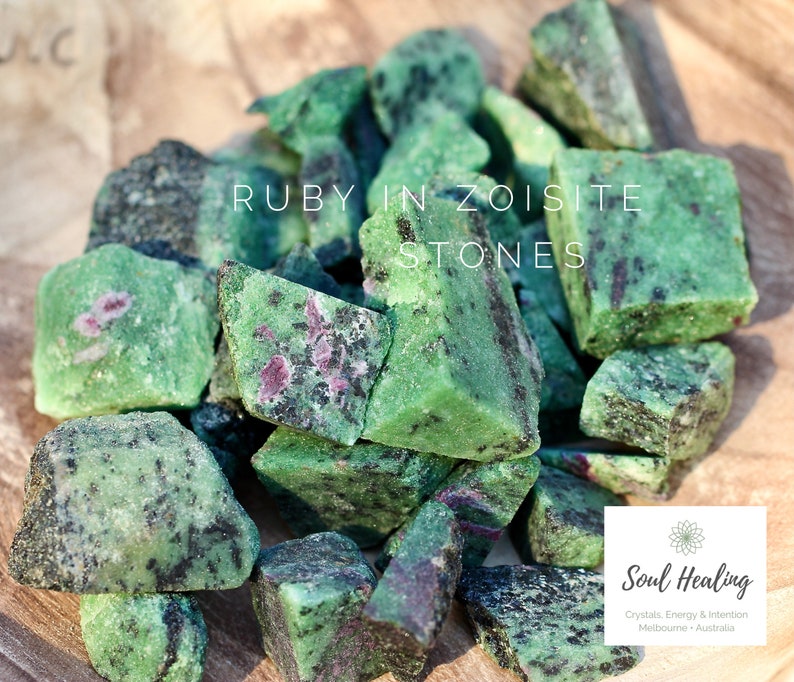 Raw Ruby in Zoisite Crystals, Energy Healing Stones - Etsy Australia