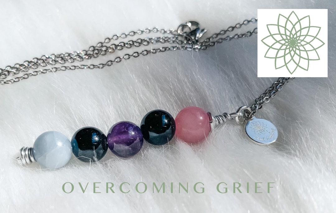Overcoming Grief Gemstone Necklace, Crystals for Bereavement, Crystals ...