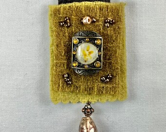 Embroidered Wool Pin - Etsy