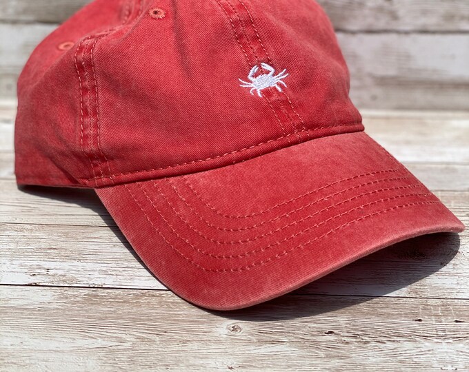 Small Crab Hat | Embroidered Crab Baseball Cap | Monogrammed Hat ...