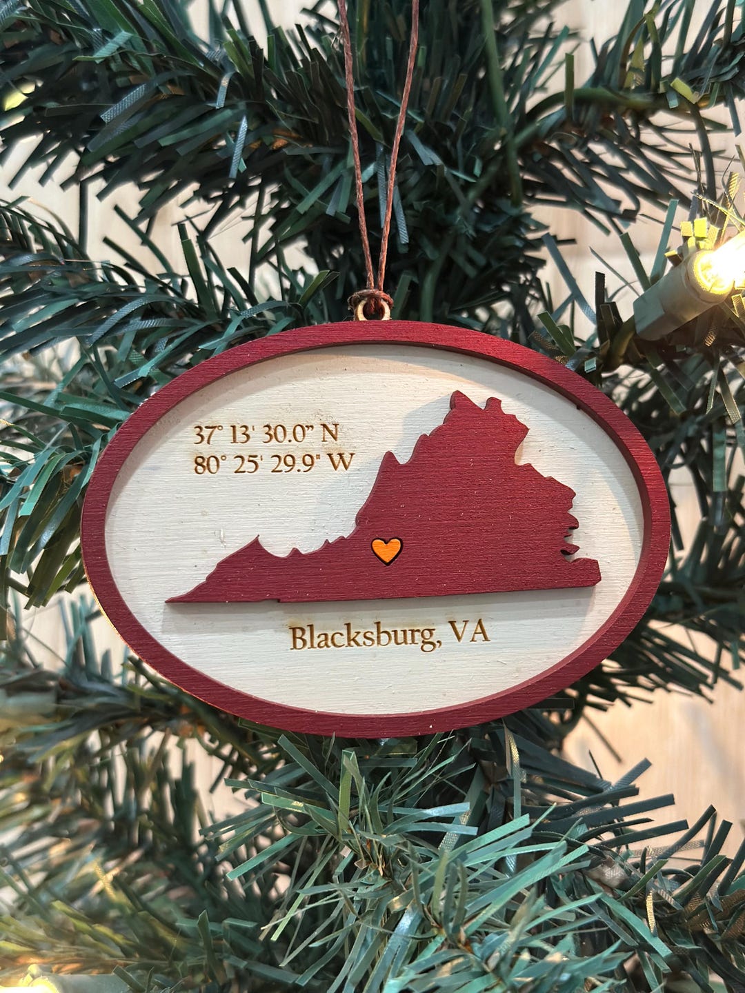 Virginia Tech Laser Engraved Ornament, Hokie Ornament, Virginia Tech ...