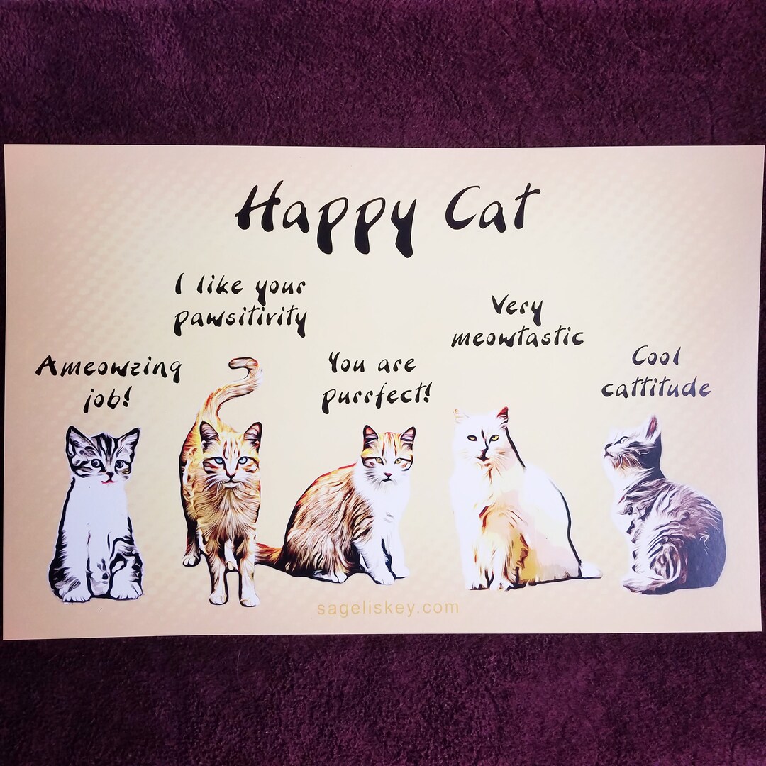 Cat Pun Poster - Cat Puns, Punny Affirmations, Cat Happy, Silly Puns ...
