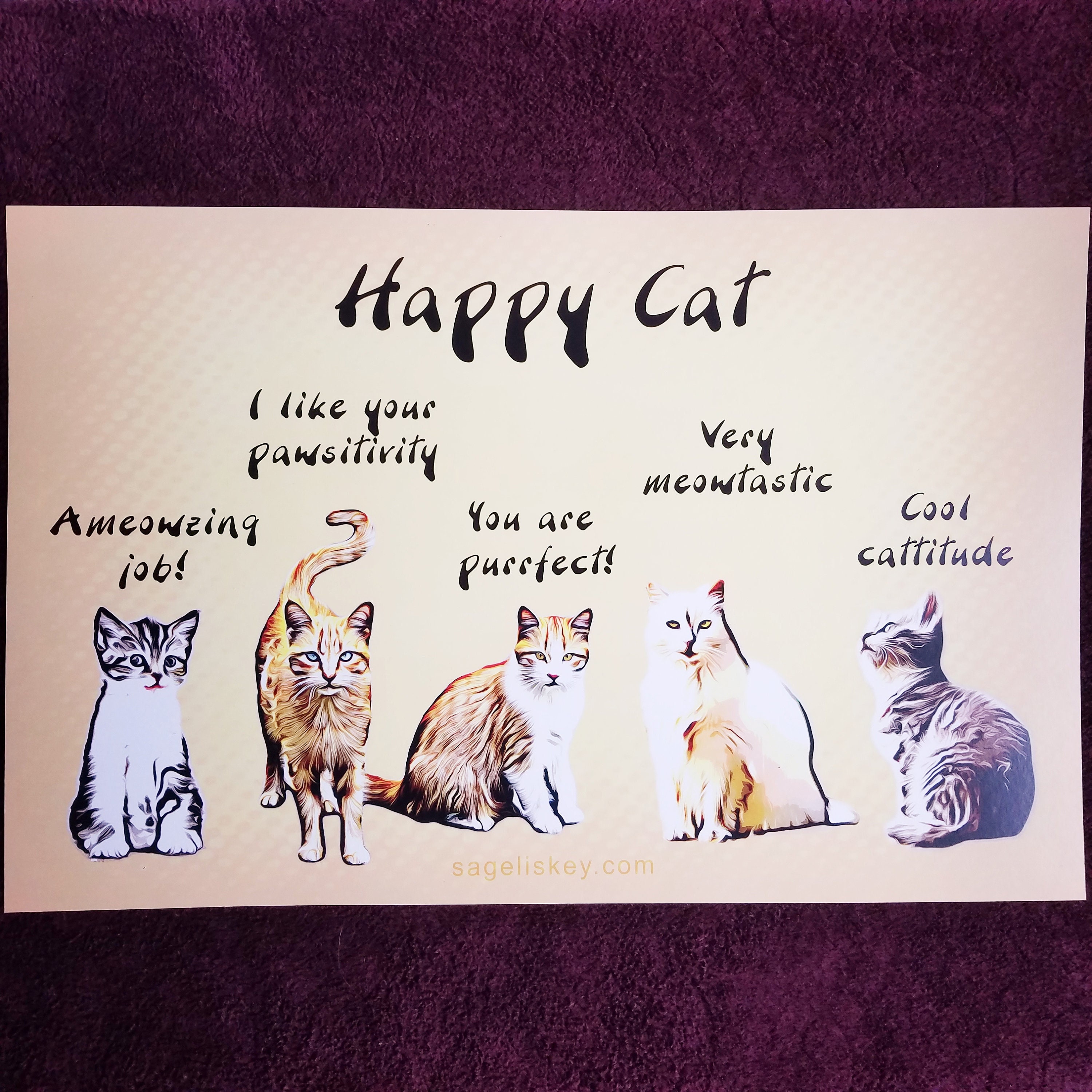 Cat Pun Poster - Cat Puns, Punny Affirmations, Cat Happy, Silly Puns ...