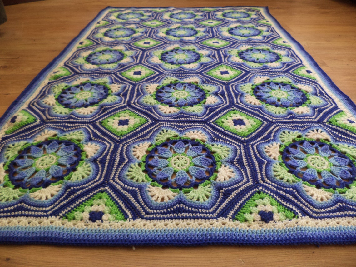 Persian Tile Crocheted Afghan - Etsy