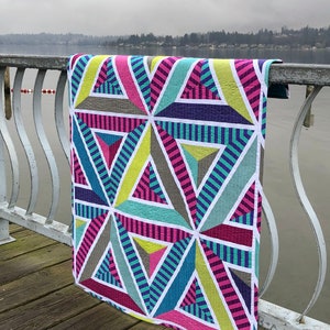 Semaphore Stripes, Krista Moser Patterns, Modern Quilt Pattern, Large ...