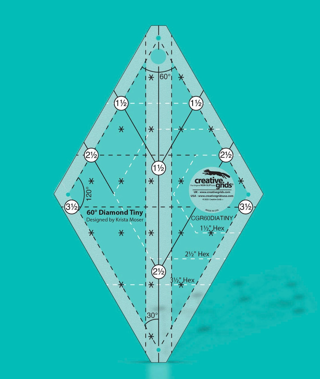 NEW! Quilting Ruler, Creative Grids 60 Degree Tiny Diamond Ruler ...