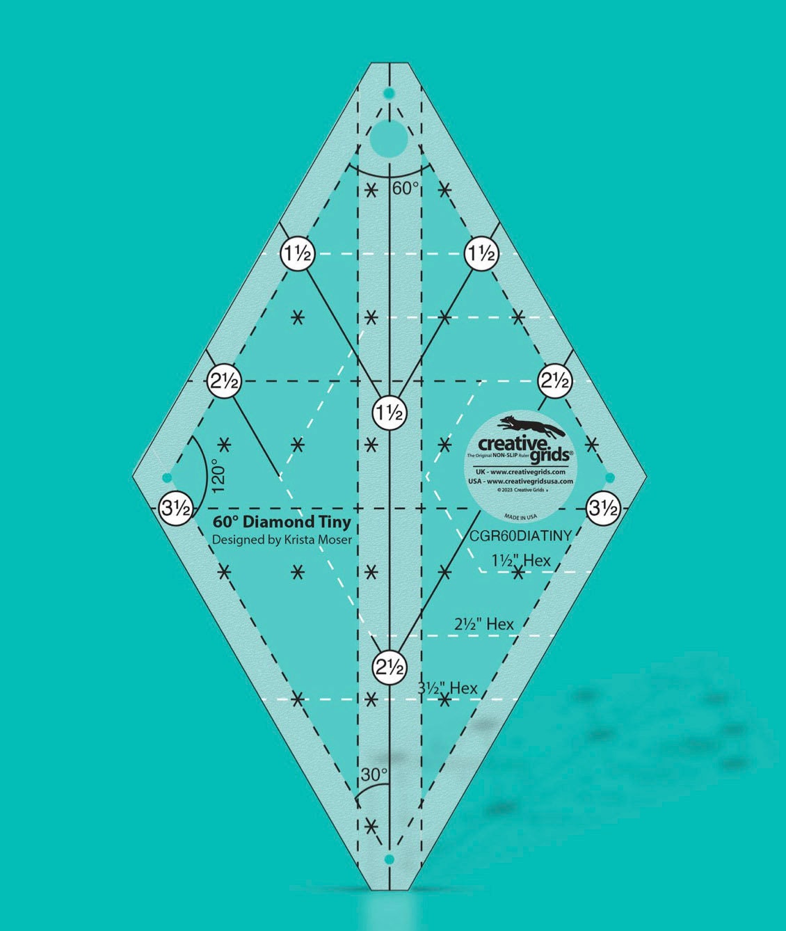 NEW! Quilting Ruler, Creative Grids 60 Degree Tiny Diamond Ruler ...
