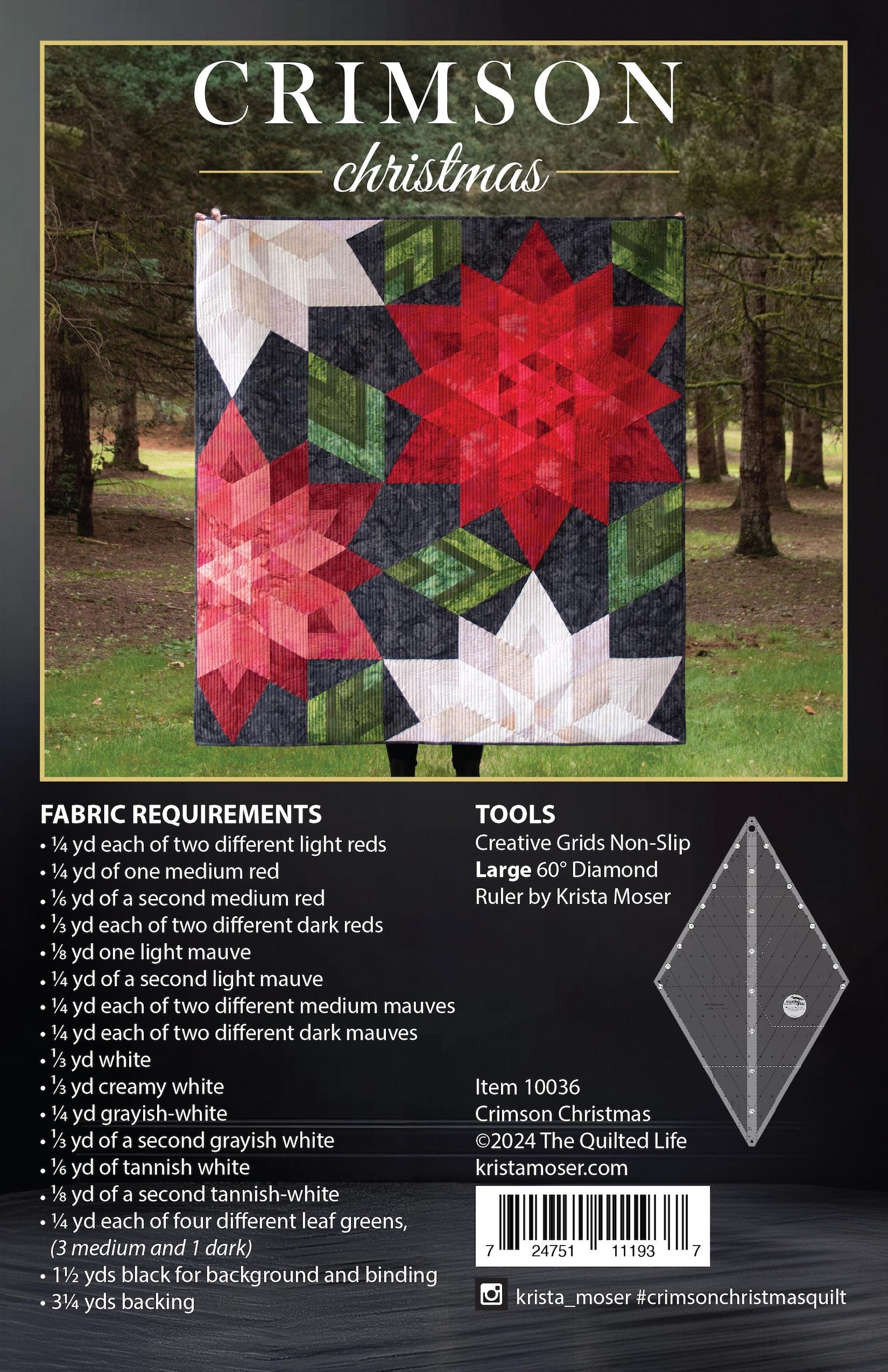 Crimson Christmas, Krista Moser Modern Quilt Patterns, Use Large 60 ...