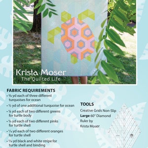 Tully the Turtle, Krista Moser Patterns, Turtle Quilt, Modern Quilt Pattern, Uses Large 60 ...