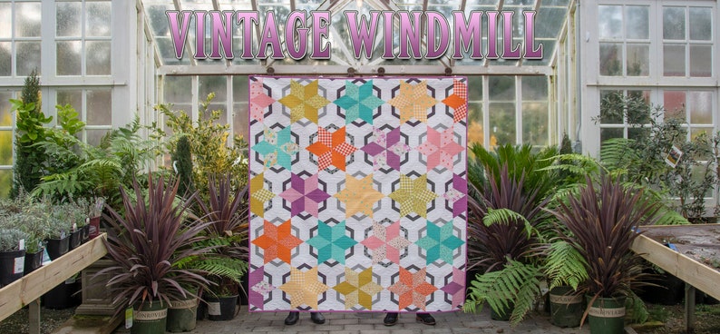 Vintage Windmill Krista Moser Modern Quilt Patterns, Uses 60 Degree ...