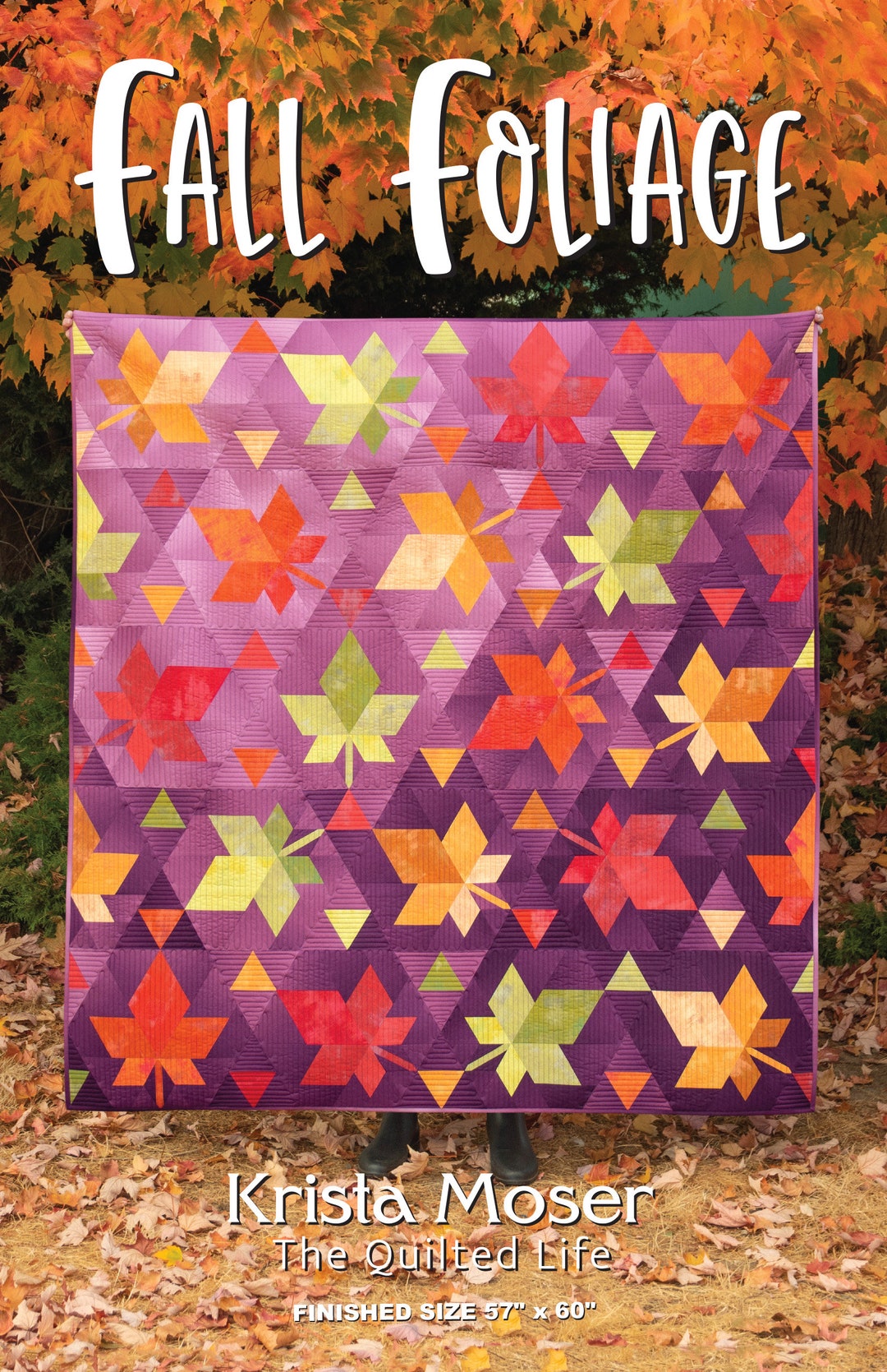 Fall Foliage, Krista Moser Modern Quilt Pattern, 60 Degree Diamond Mini ...