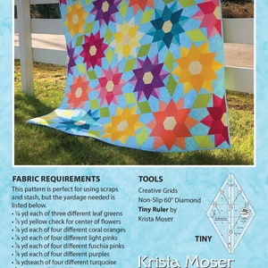 Dancing Dahlias, Krista Moser Modern Quilt Pattern, Uses 60 Degree ...