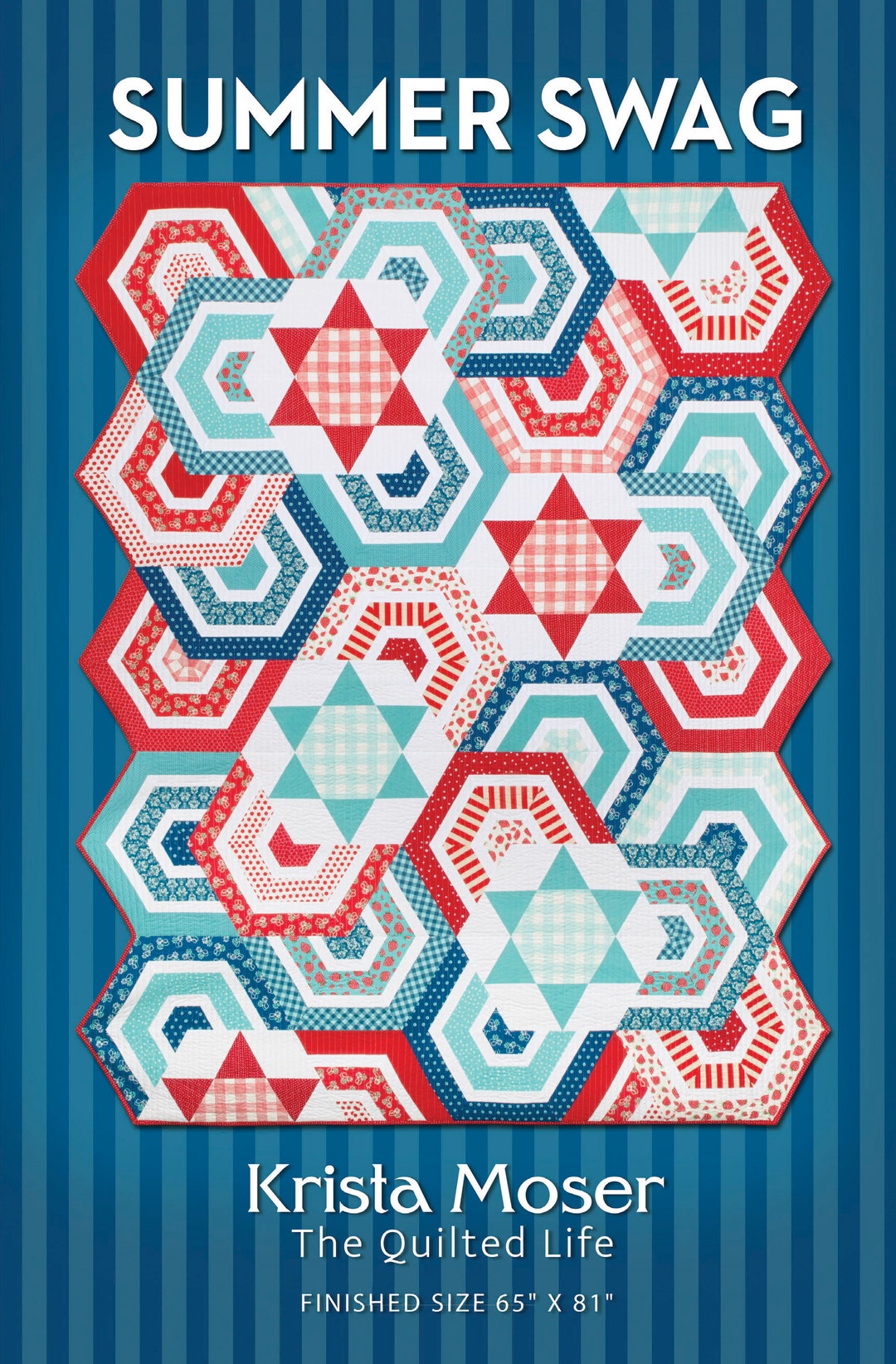 Summer Swag, Krista Moser Patterns, Modern Quilt Pattern, Uses Large 60 ...