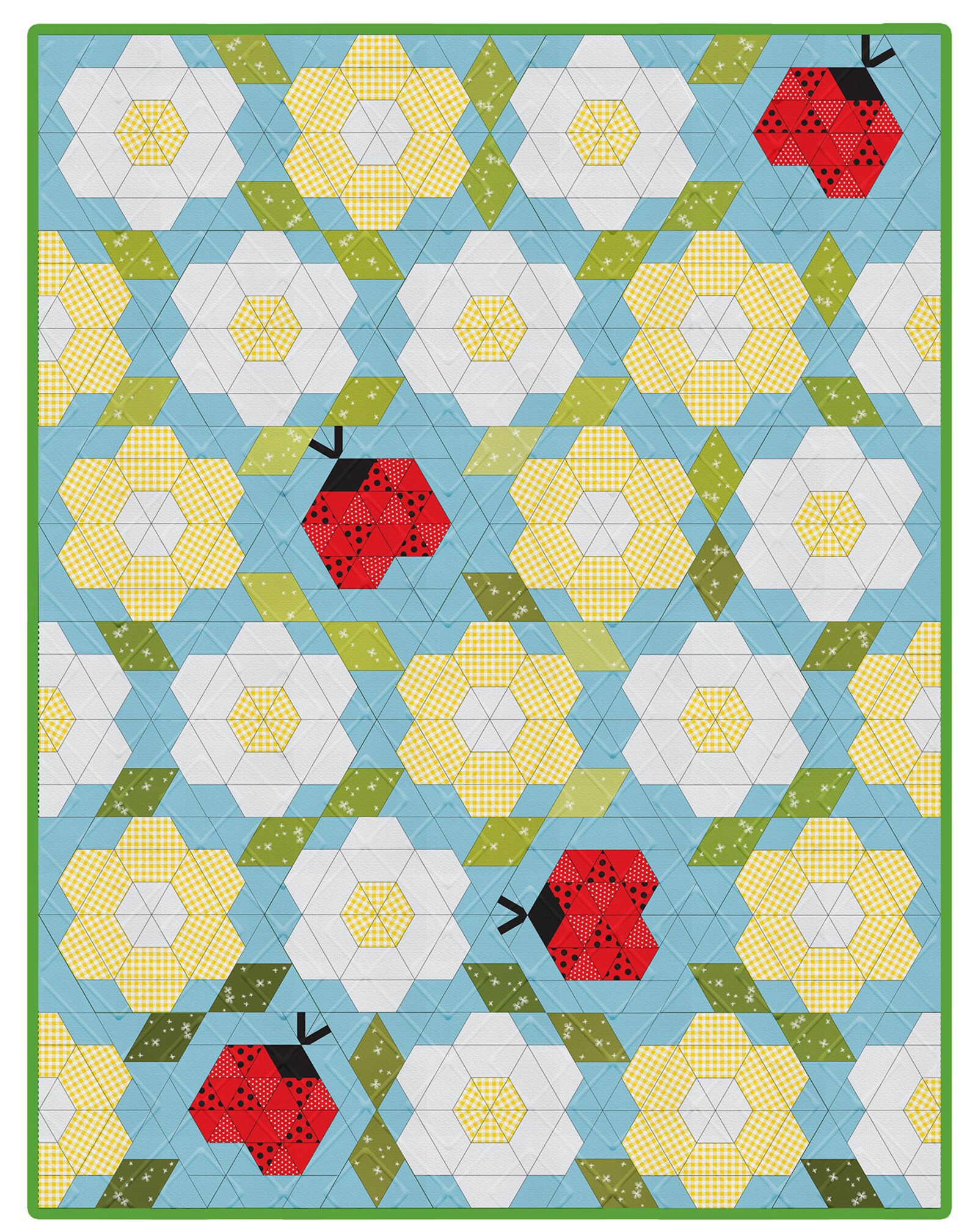Ladybug Block, Krista Moser Patterns, Blossoms, Uses 60 Degree Diamond ...