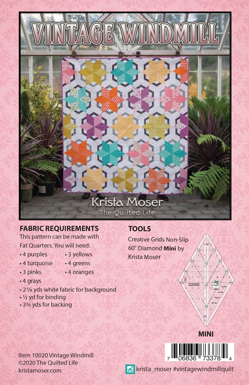 Vintage Windmill Krista Moser Modern Quilt Patterns, Uses 60 Degree ...