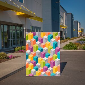 1611 Union Street, Krista Moser Modern Quilt Pattern, 3D Pattern, Large 60 Degree Diamond Ruler ...