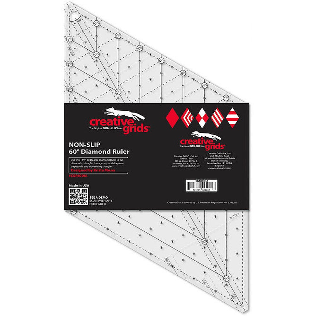 Quilting Ruler, Creative Grids Large 60 Degree Diamond Ruler CGR60DIA ...