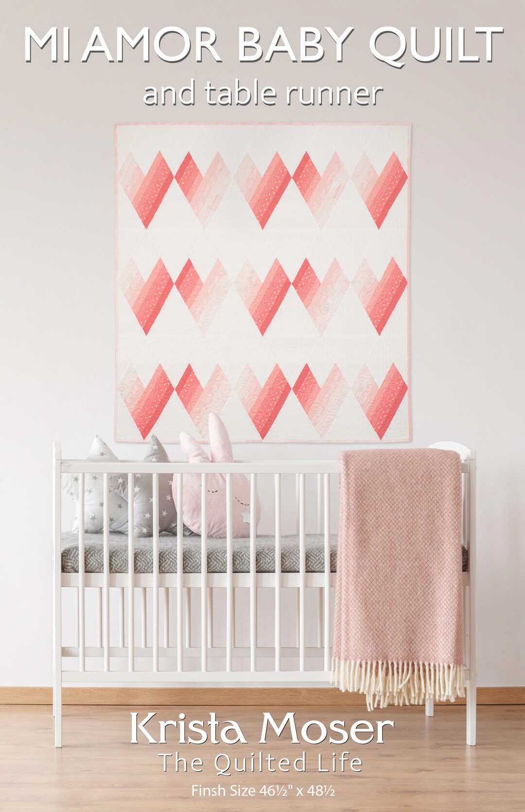 Mi Amor Baby Quilt & Table Runner, Heart, Krista Moser Patterns, Modern ...