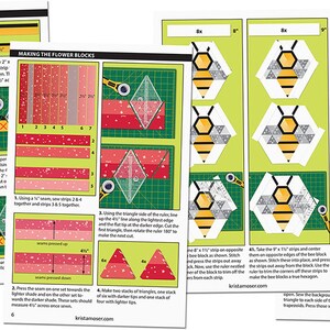 Bumblebee Blossoms, Krista Moser Patterns, Ombre Fabric, Modern Quilt ...