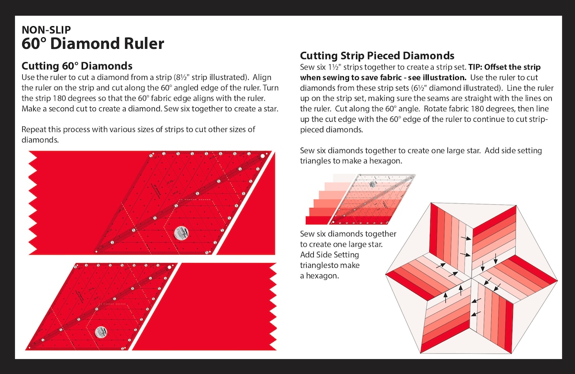 Krista Moser Creative Grids 60 Degree Diamond Ruler | Etsy Canada