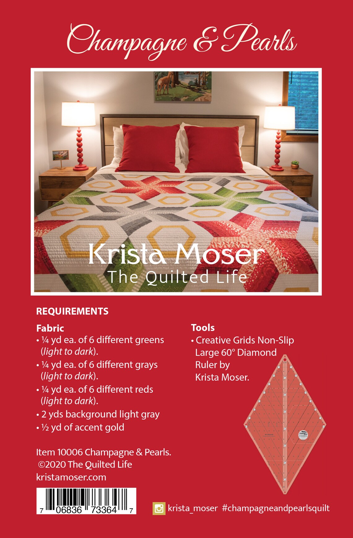 Champagne and Pearls, Krista Moser Patterns, Modern Quilt Pattern ...
